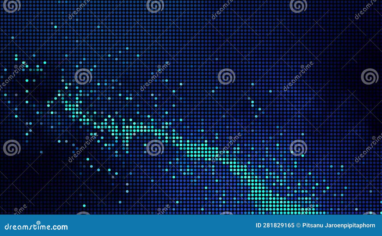 Halftone Dots Blue Burning Sparks Fire Motion on Blue Background. Stock ...