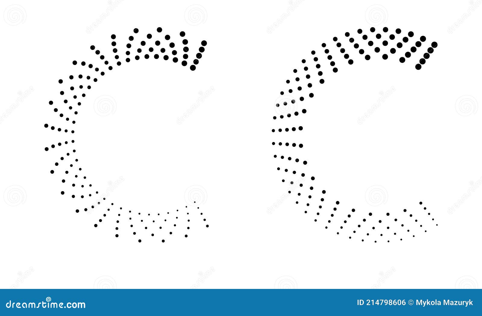 Halftone Dots in Circle Form. Round Logo or Icon Like Letter C Stock ...