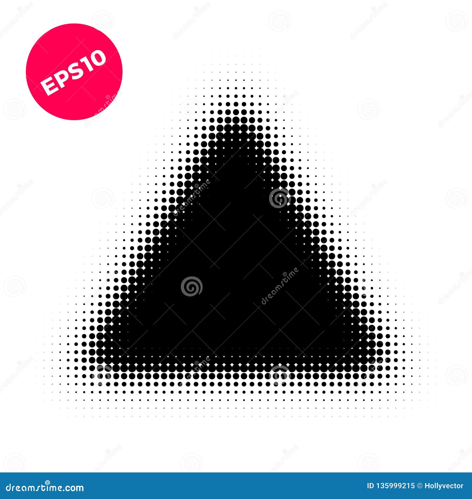 Halftone Dots Graphic Elements, Abstract Triangle Shape, Vector ...