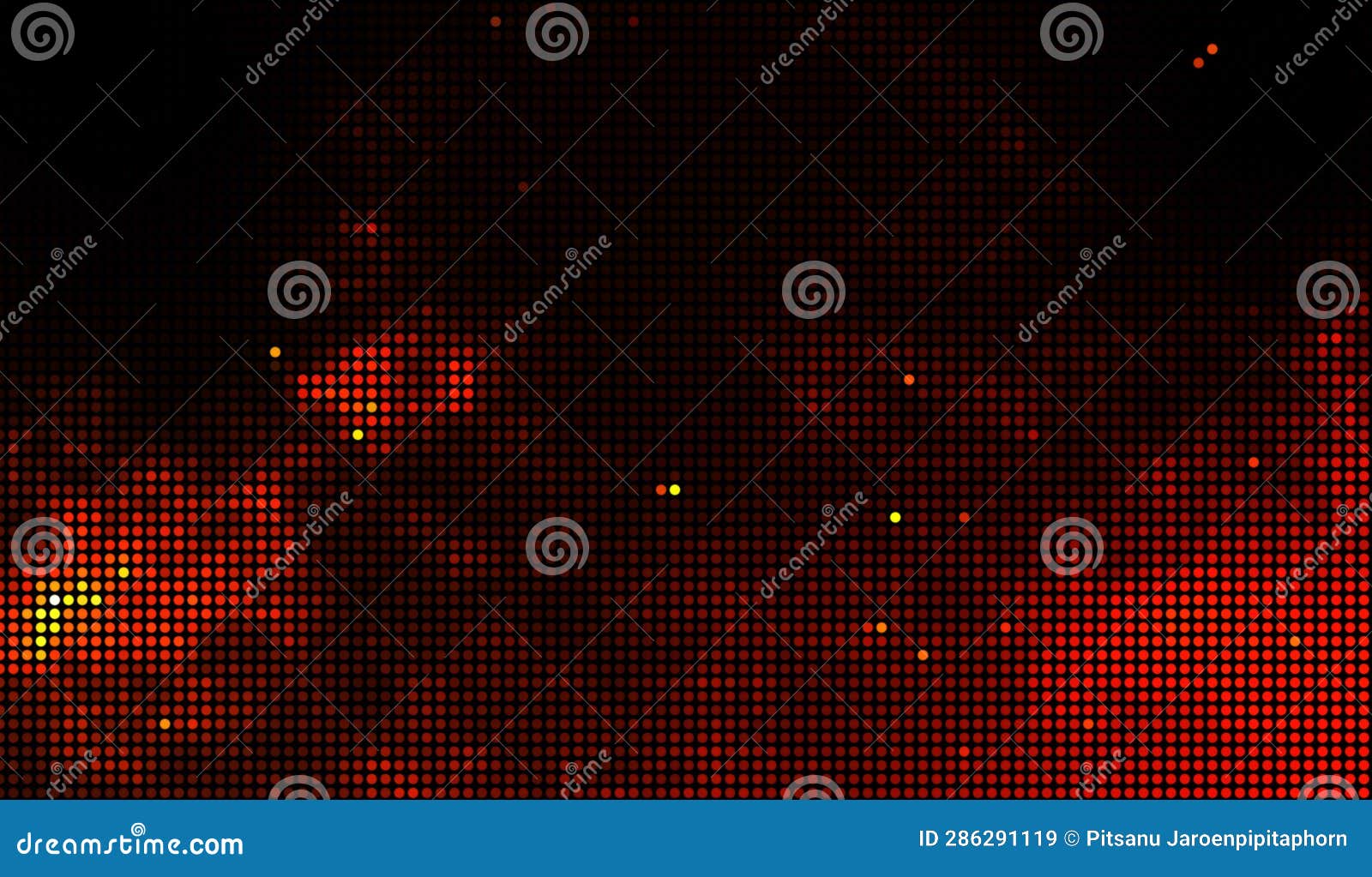 Halftone Dots Orange Burning Sparks Fire on Red Background Stock Image ...