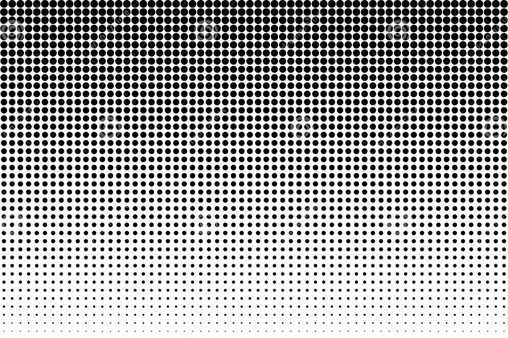 Halftone Dots Pattern. Grayscale Gradient Fill. Vector Dotted Texture ...