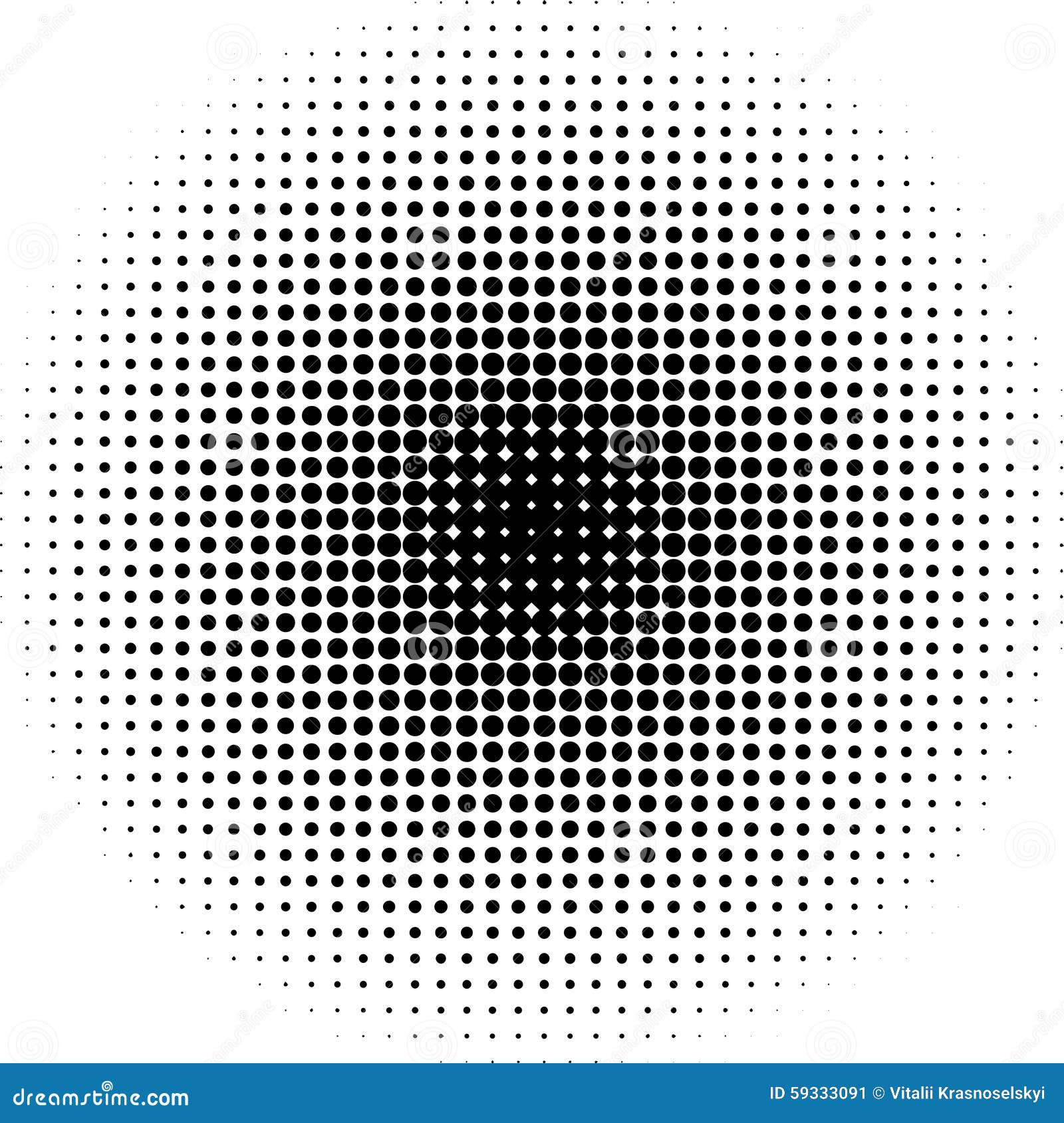 Halftone Dots Radial Background Black and White Stock Vector ...