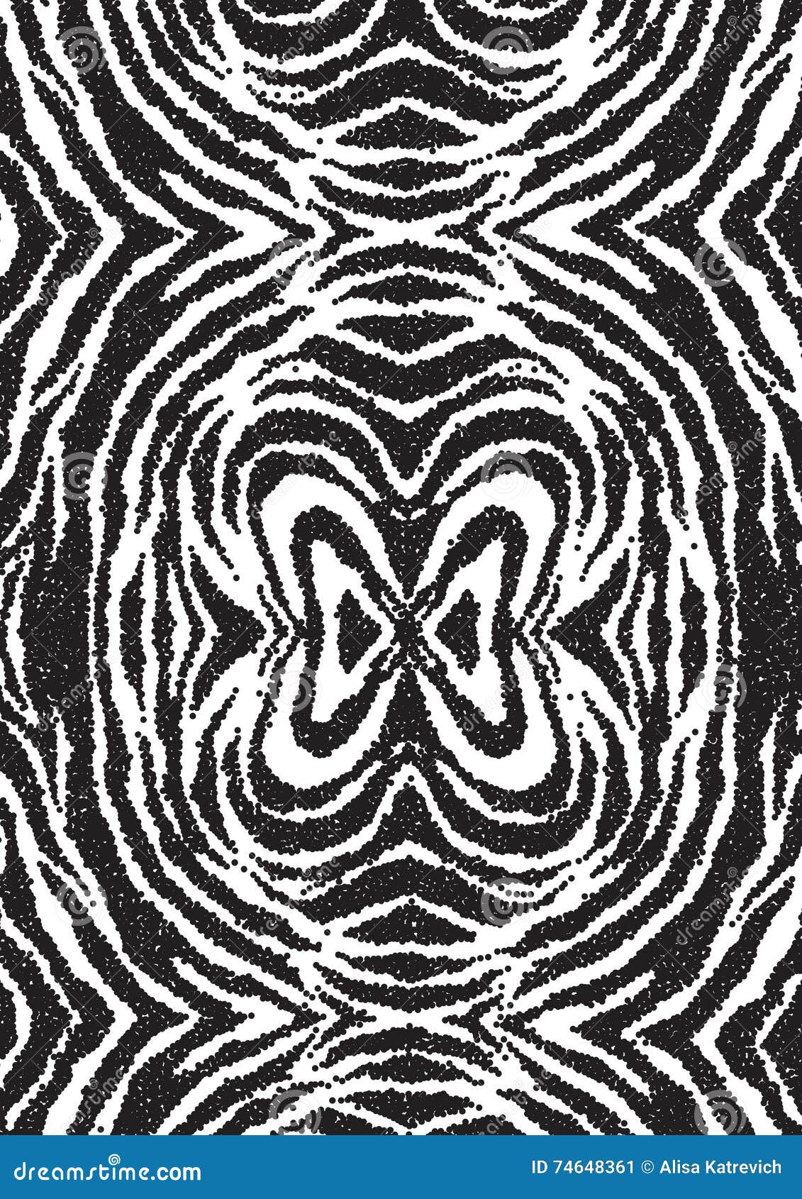 Halftone Dots Zebra Texture. Animal Background. Vector Illustration ...