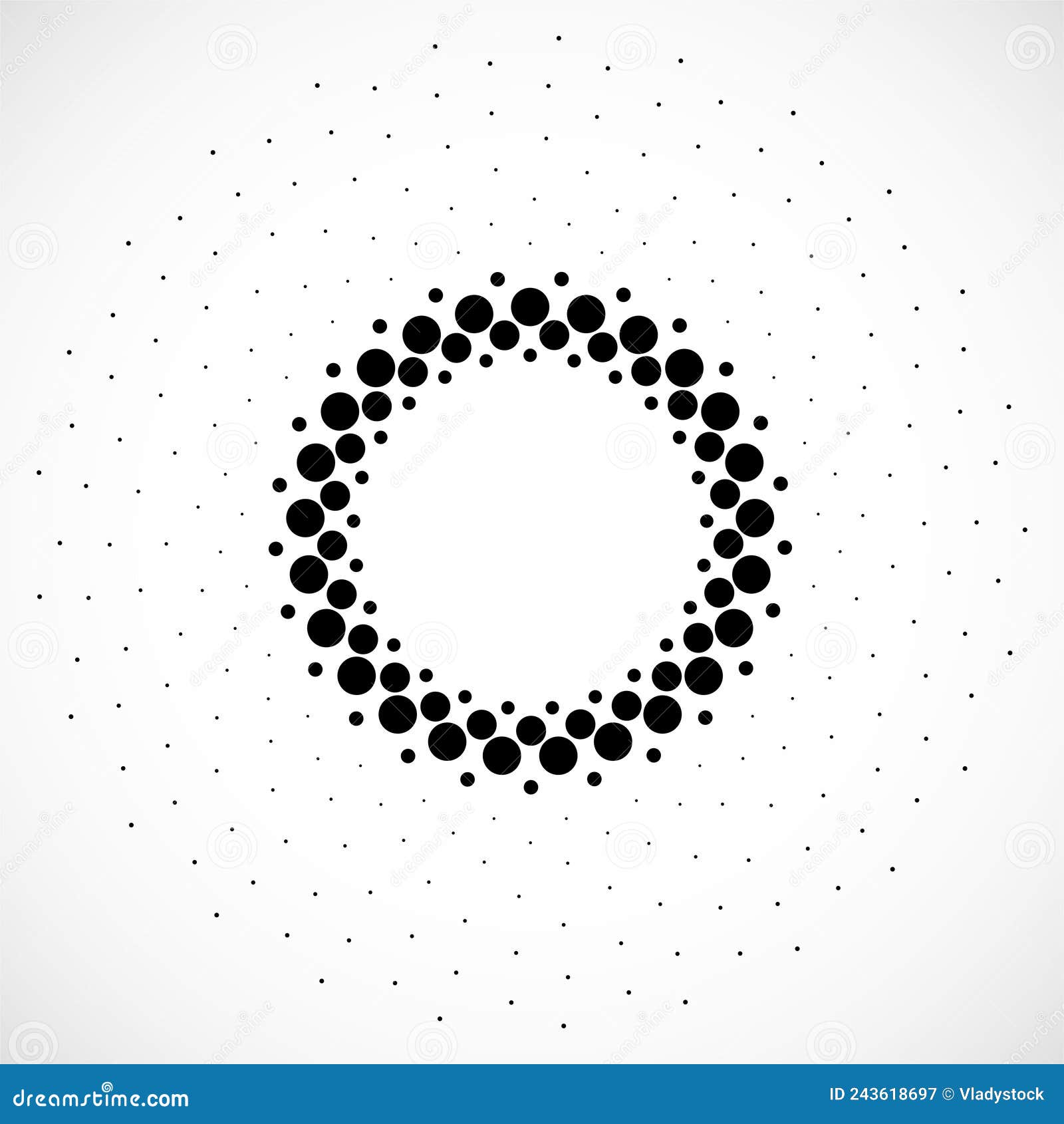 Halftone Dotted Circles. Dots in Circular Form Stock Vector ...