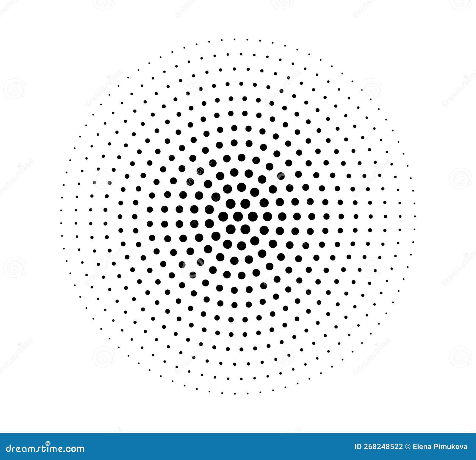 Halftone Dotted Gradient Circle. Half Tone Effect Circular Dotted ...