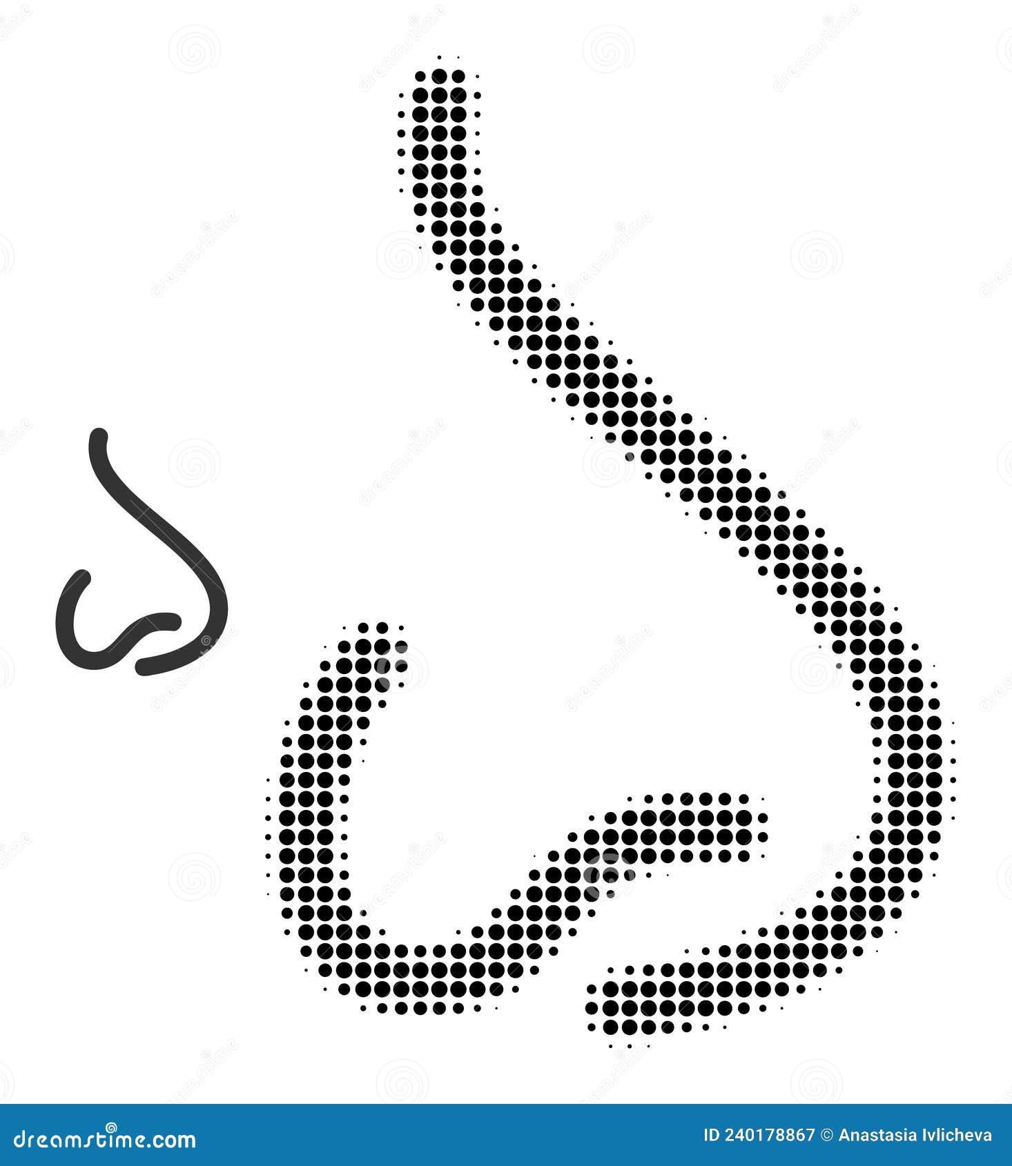 Halftone Dotted Human Nose Icon Stock Vector - Illustration of mosaic ...