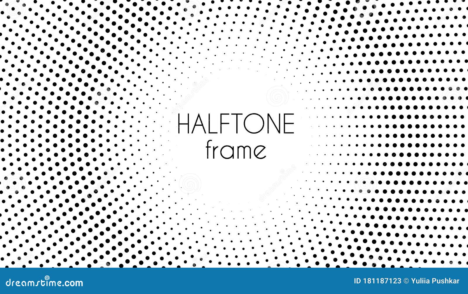 Halftone Dotted Round Frame. Circle Dots Vector Abstract Background ...
