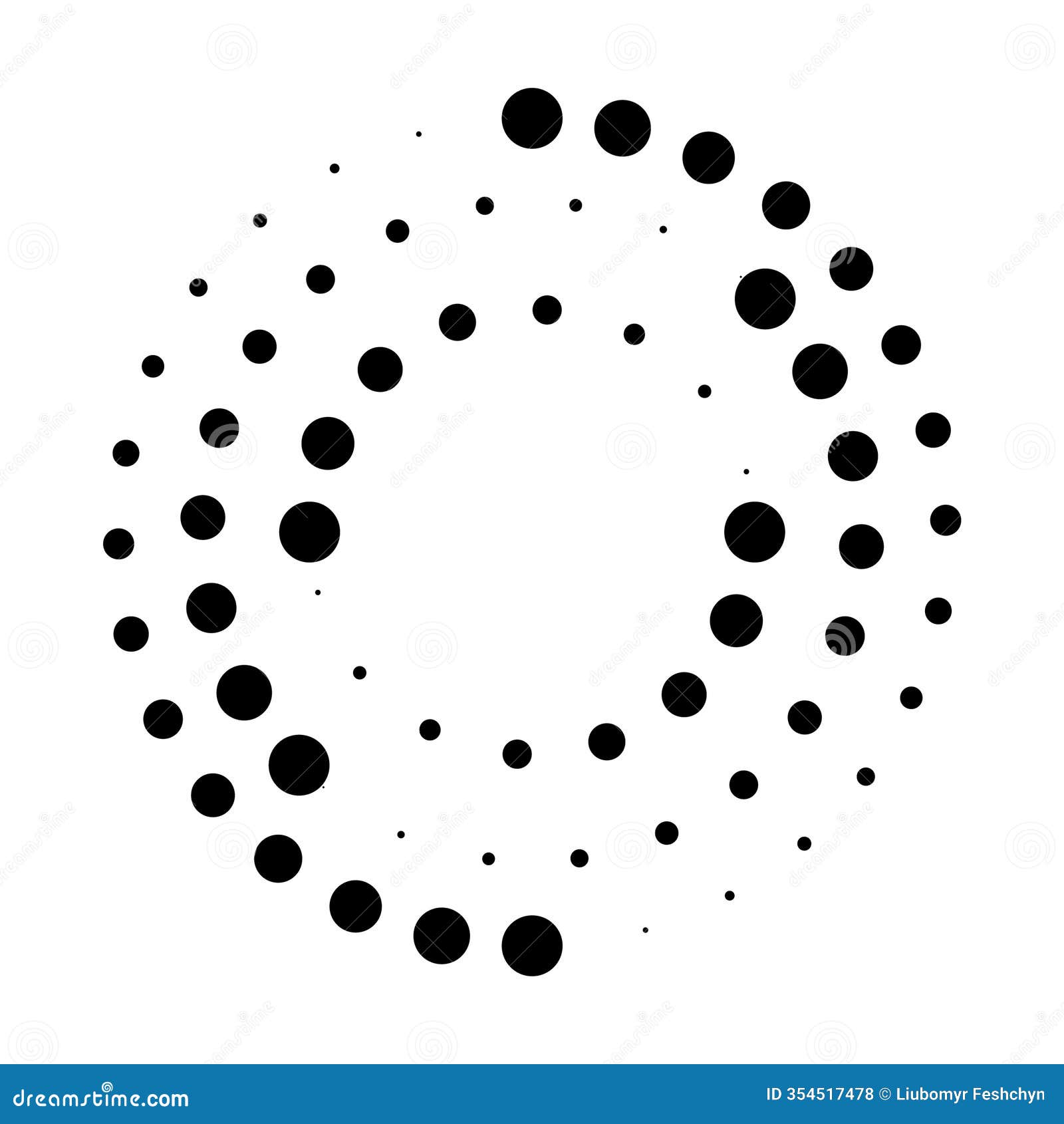 Halftone Dotted Speed Lines Circle. Geometric Art in Circle Form. Round ...