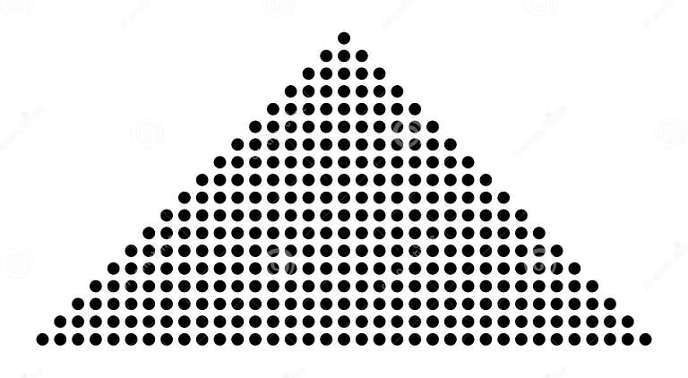 Halftone Dotted Triangle Design Element . Isolated Vector Spotted ...