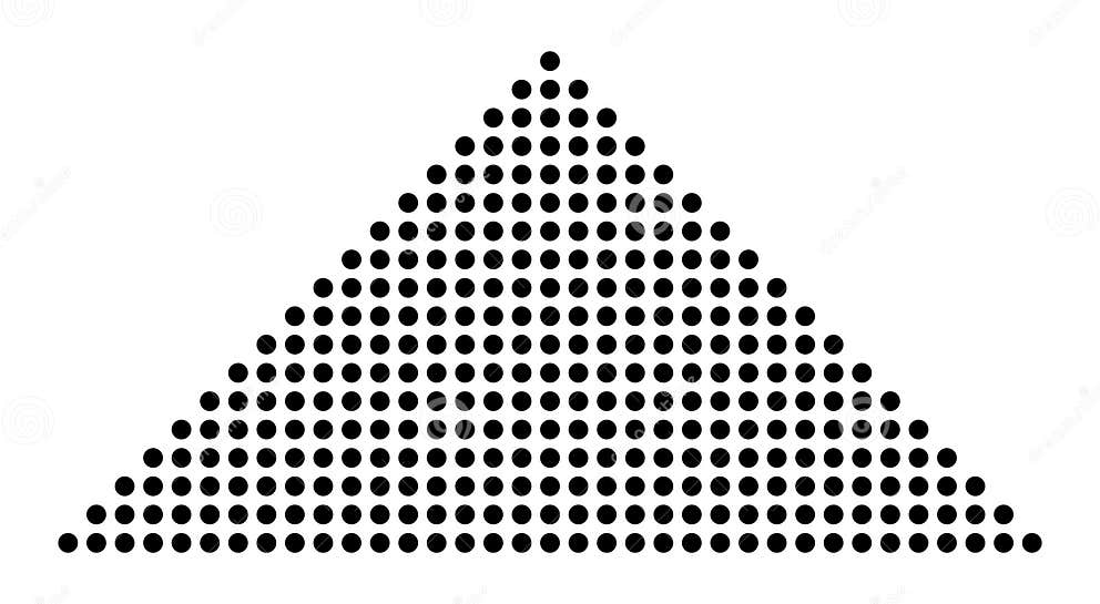 Halftone Dotted Triangle Design Element . Isolated Vector Spotted ...