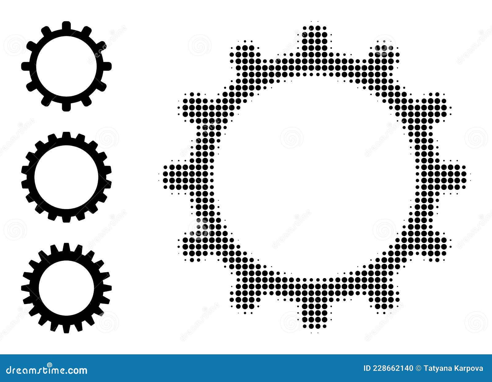 Halftone Dotted Vector Cog Icon Stock Vector - Illustration of machine ...