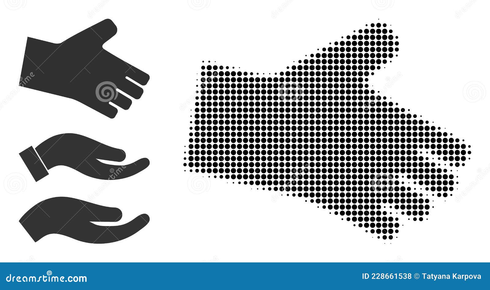 Halftone Dotted Vector Hand Icon Stock Vector - Illustration of vector ...
