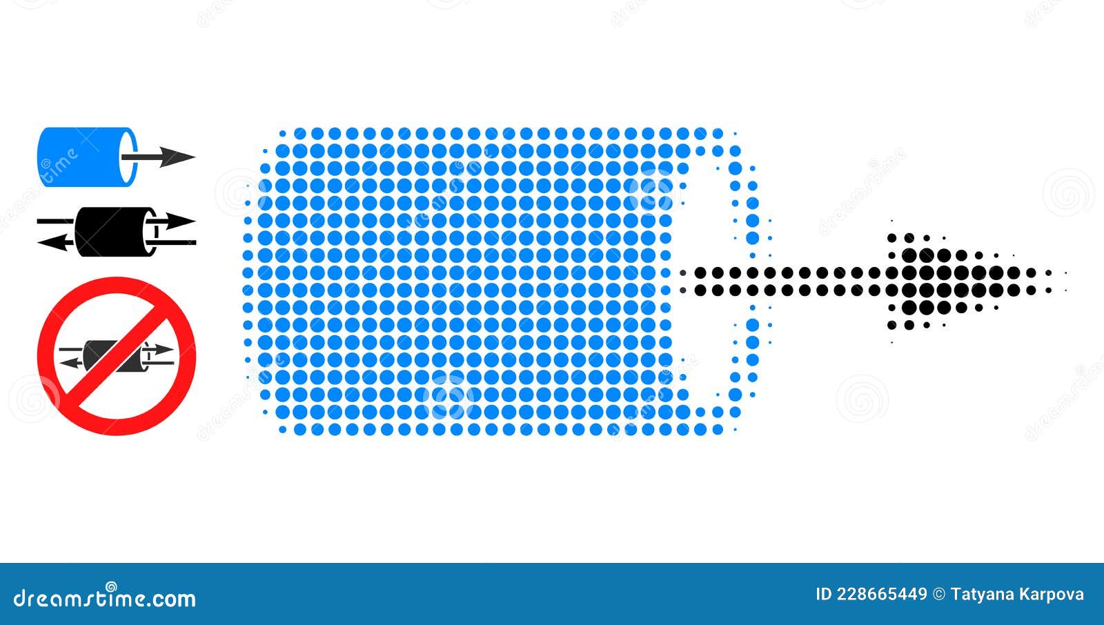 Halftone Dotted Vector Pipe Flow Direction Icon Stock Vector ...