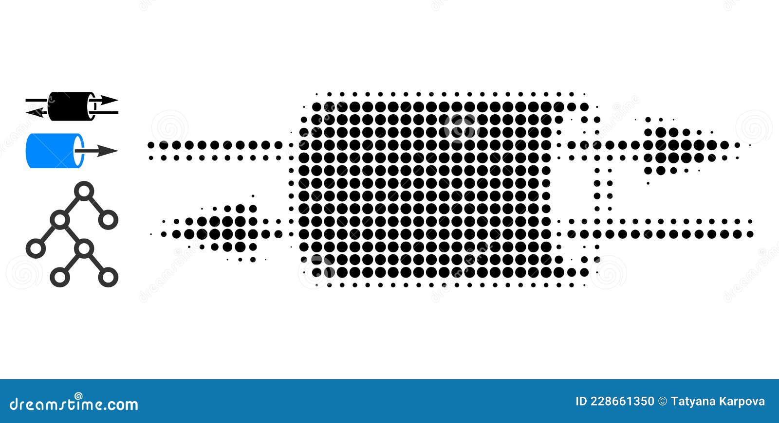 Halftone Dotted Vector VPN Pipe Icon Stock Vector - Illustration of ...