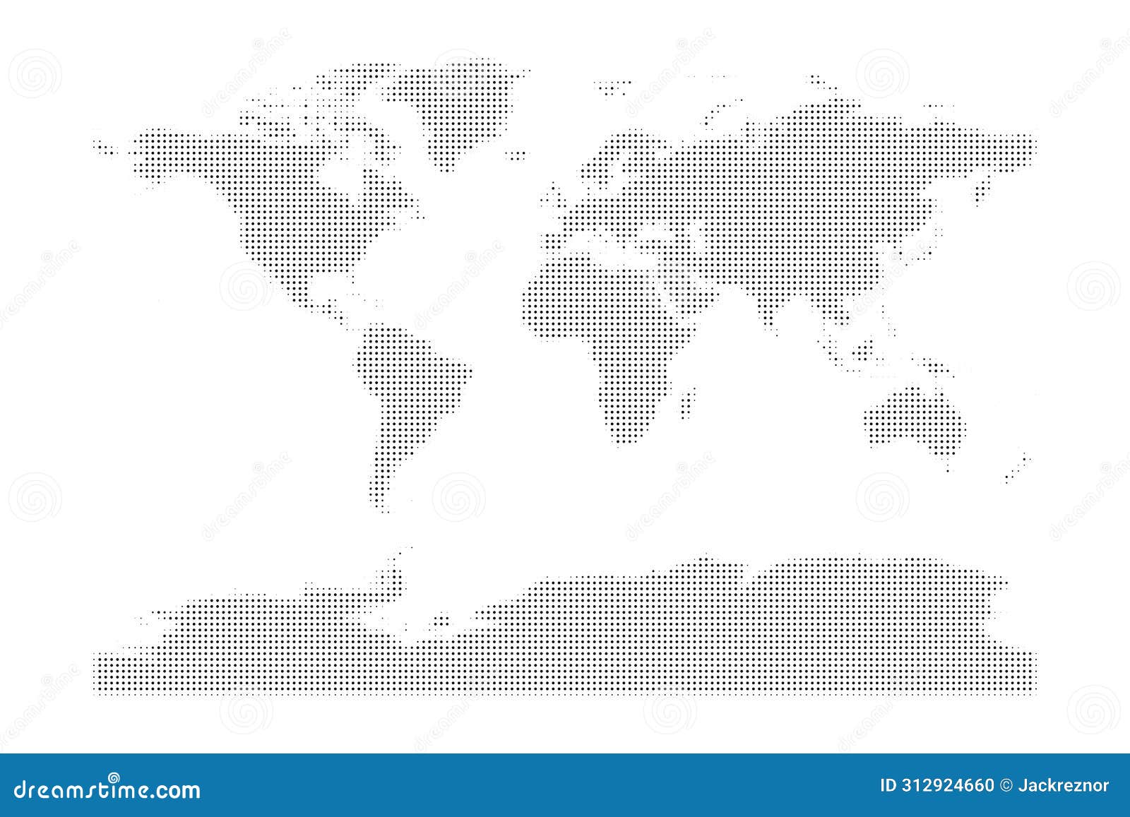 Vector Halftone Dotted World Map Stock Illustration - Illustration of ...