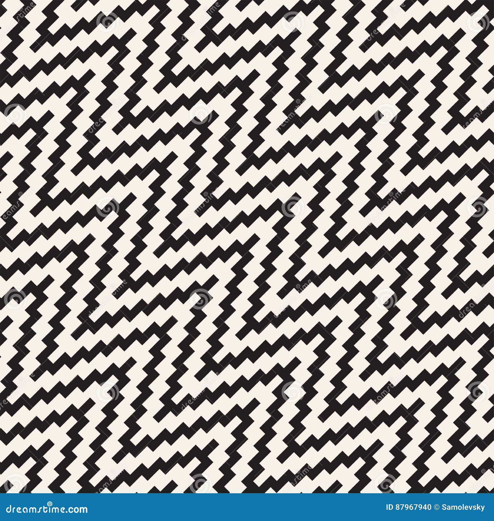 Halftone Edgy Lines Mosaic Endless Stylish Texture. Vector Seamless ...