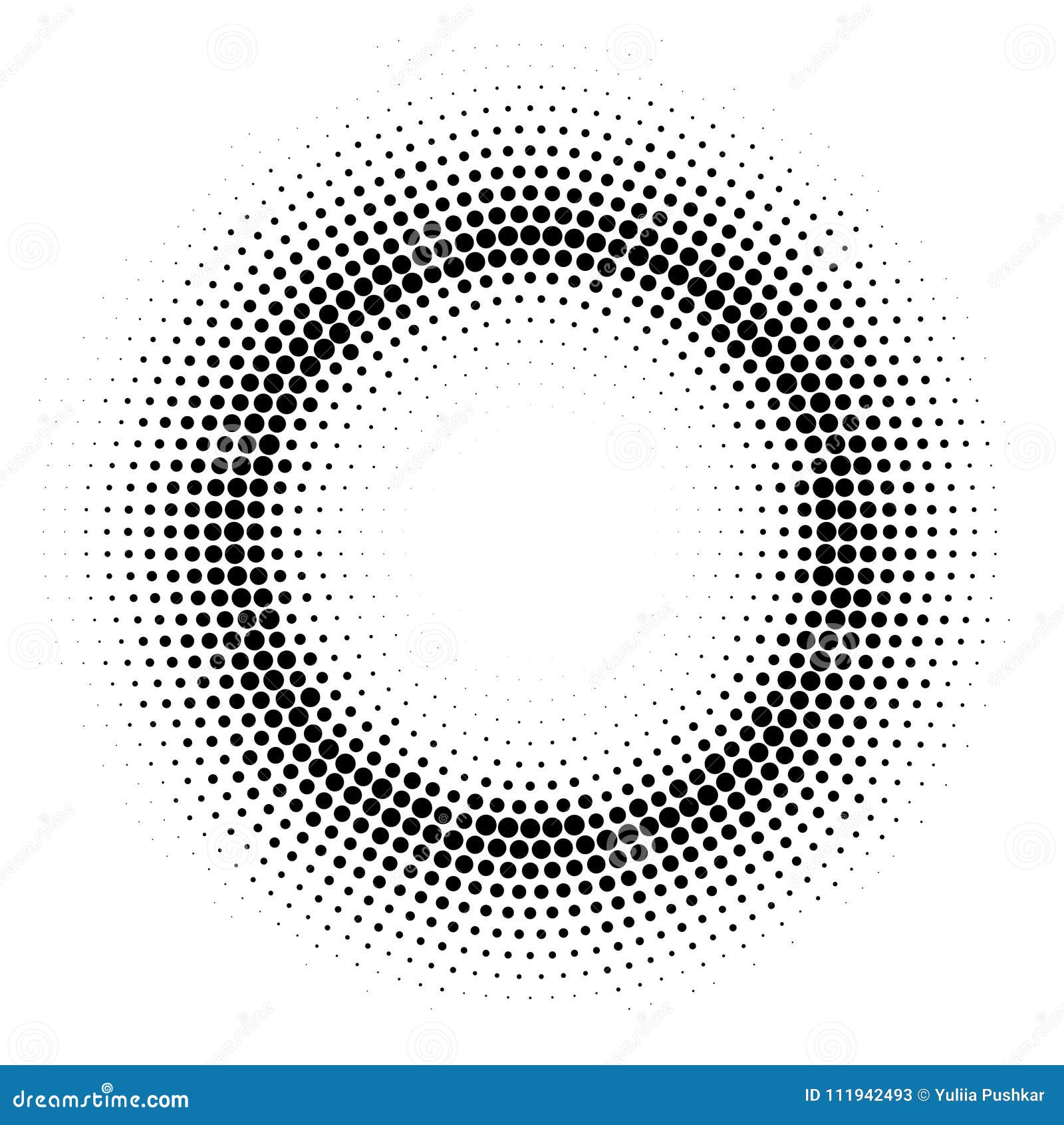 Halftone Effect Circle Frame. Vector Round Gradient Stock Vector ...