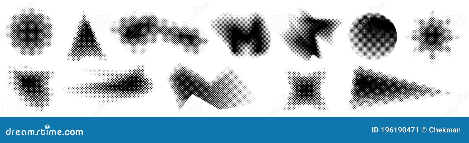 Halftone Effect Design Elements. Halftone Shapes Stock Illustration ...