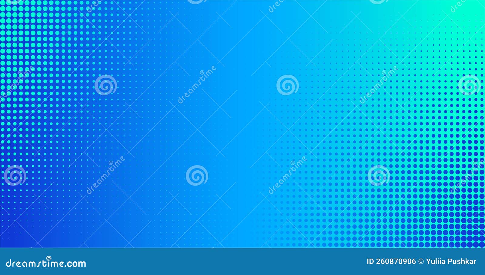 Halftone Effect Dotted Blue Turquoise Gradient Background. Vector ...
