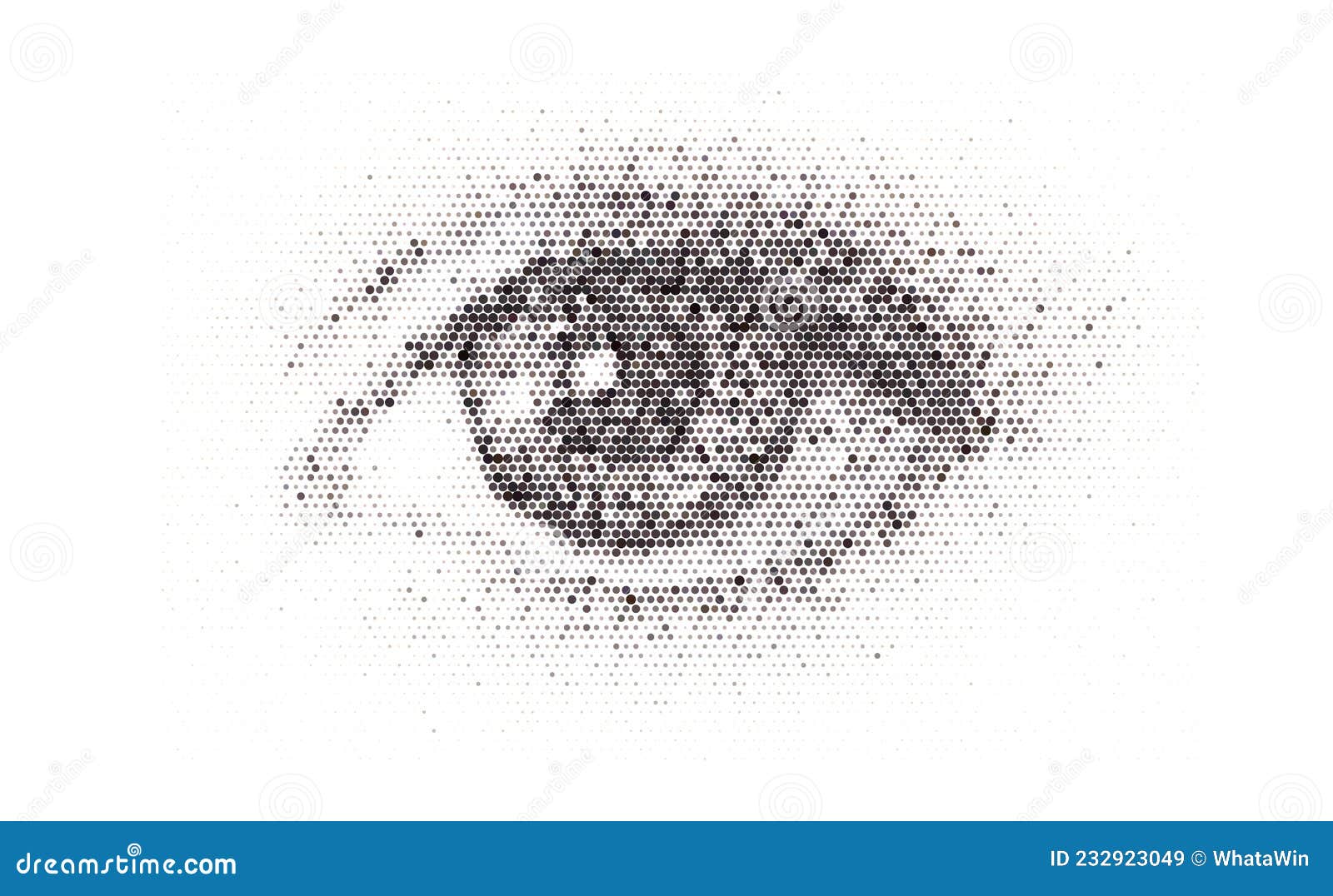 Halftone Effect Realistic Human Eye. Dotted Vector Illustration Stock ...