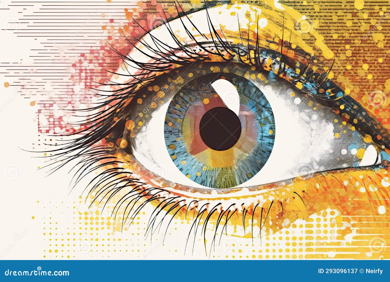Halftone eye stock image. Image of symbol, closeup, rainbow - 293096137