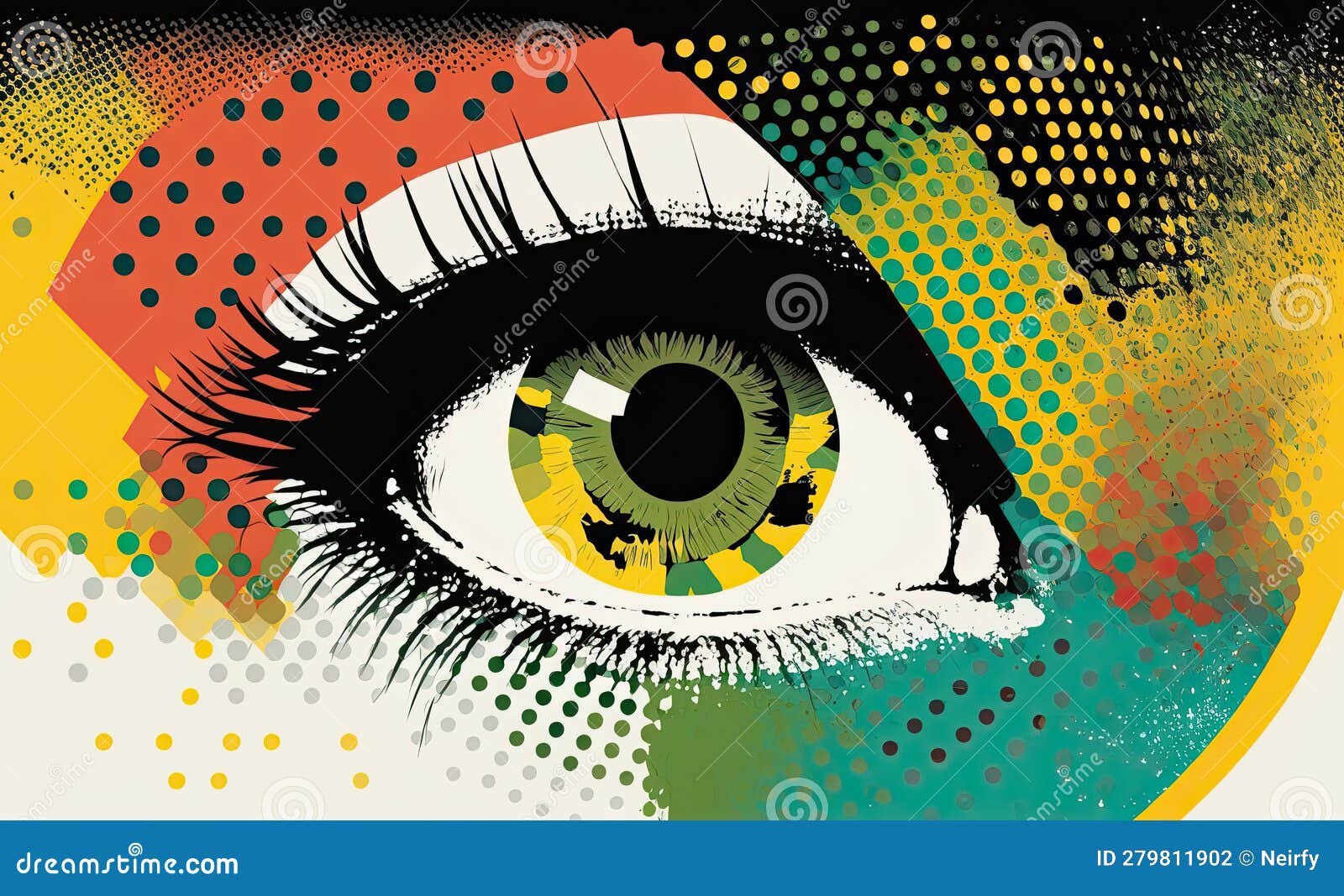 Halftone eye stock illustration. Illustration of generative - 279811902