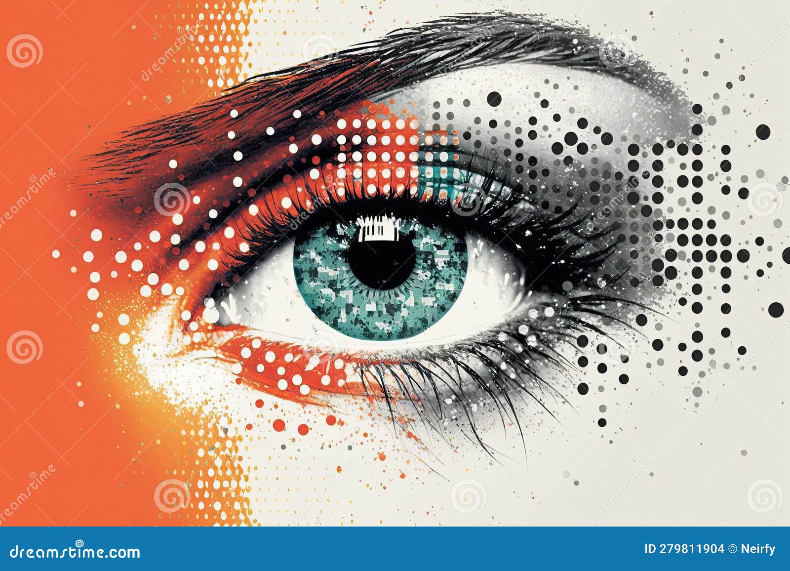 Halftone eye stock illustration. Illustration of eyelash - 279811904