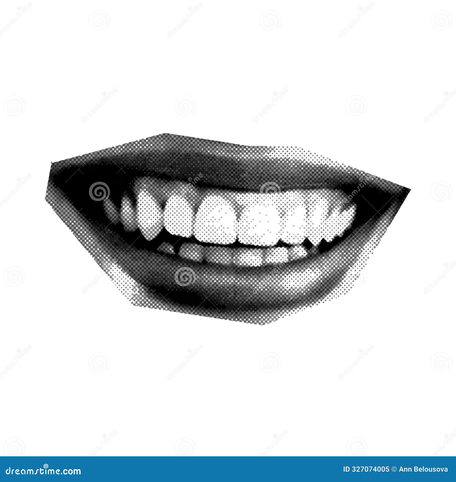 Halftone Female Smile, Collage Element. Vector Illustration Stock ... Halftone Female Smile, Collage Element. Vector Illustration Stock ...