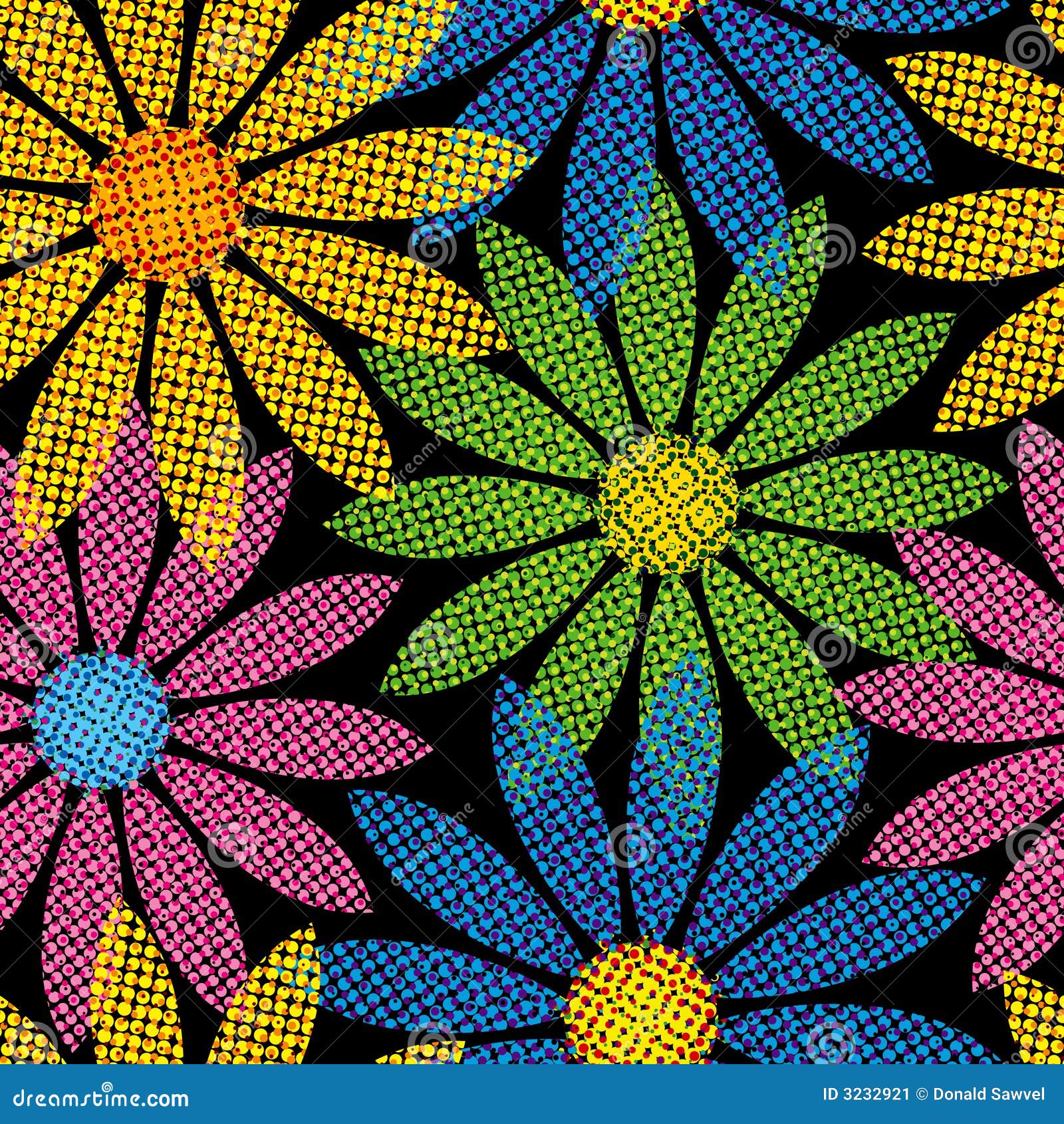 Halftone Flower Background stock vector. Illustration of blue - 3232921