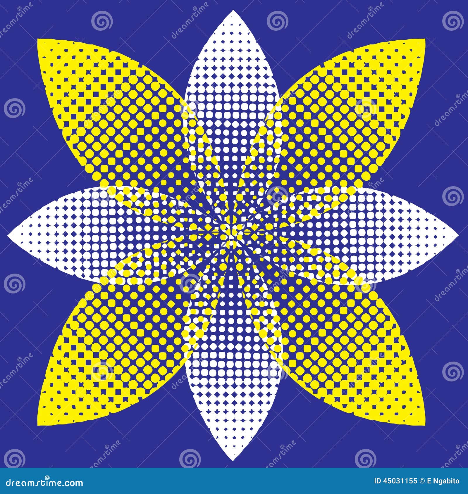 Halftone flower stock illustration. Illustration of blank - 45031155