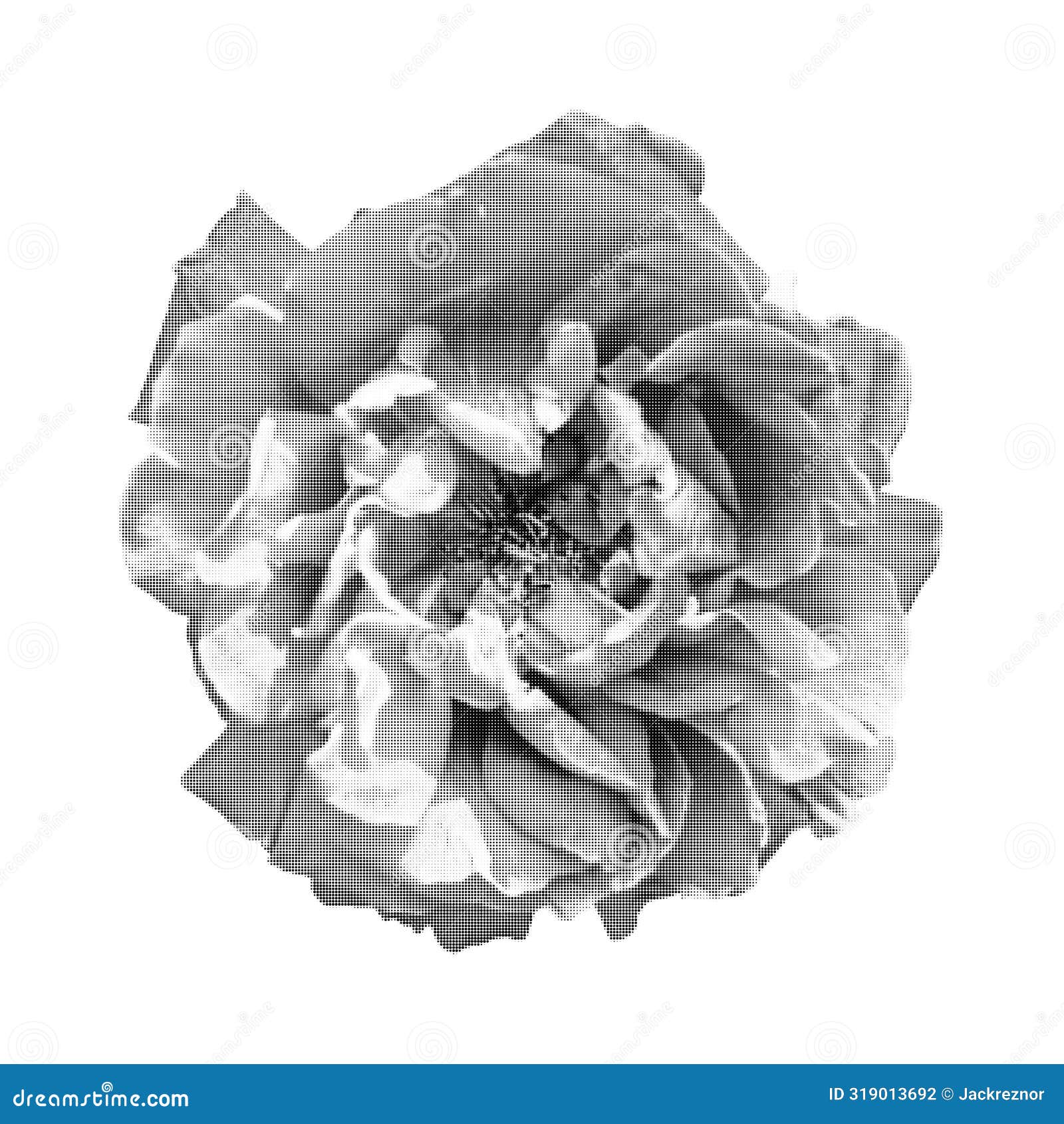 Halftone Flower Isolated on White Stock Vector - Illustration of plant ...