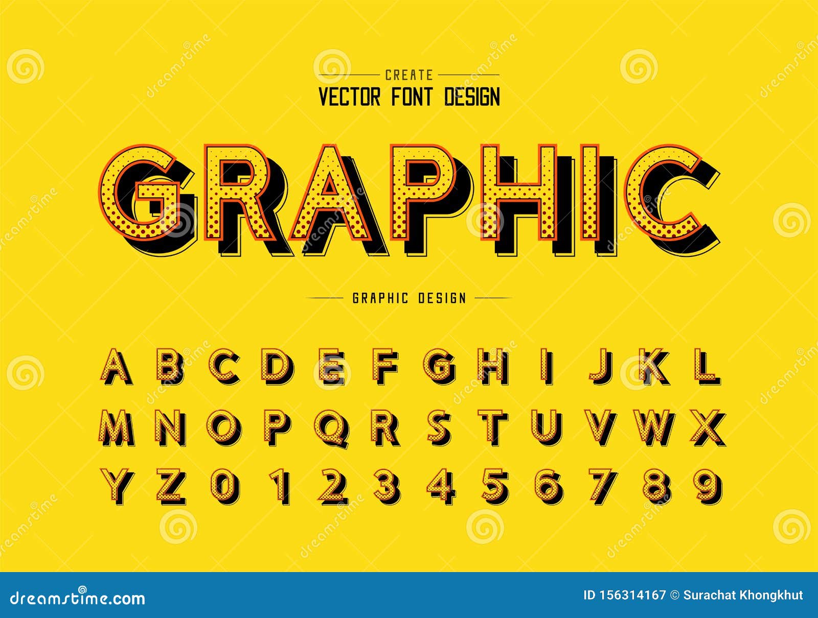 Halftone Font and Alphabet Vector, Digital Design Typeface and Number ...