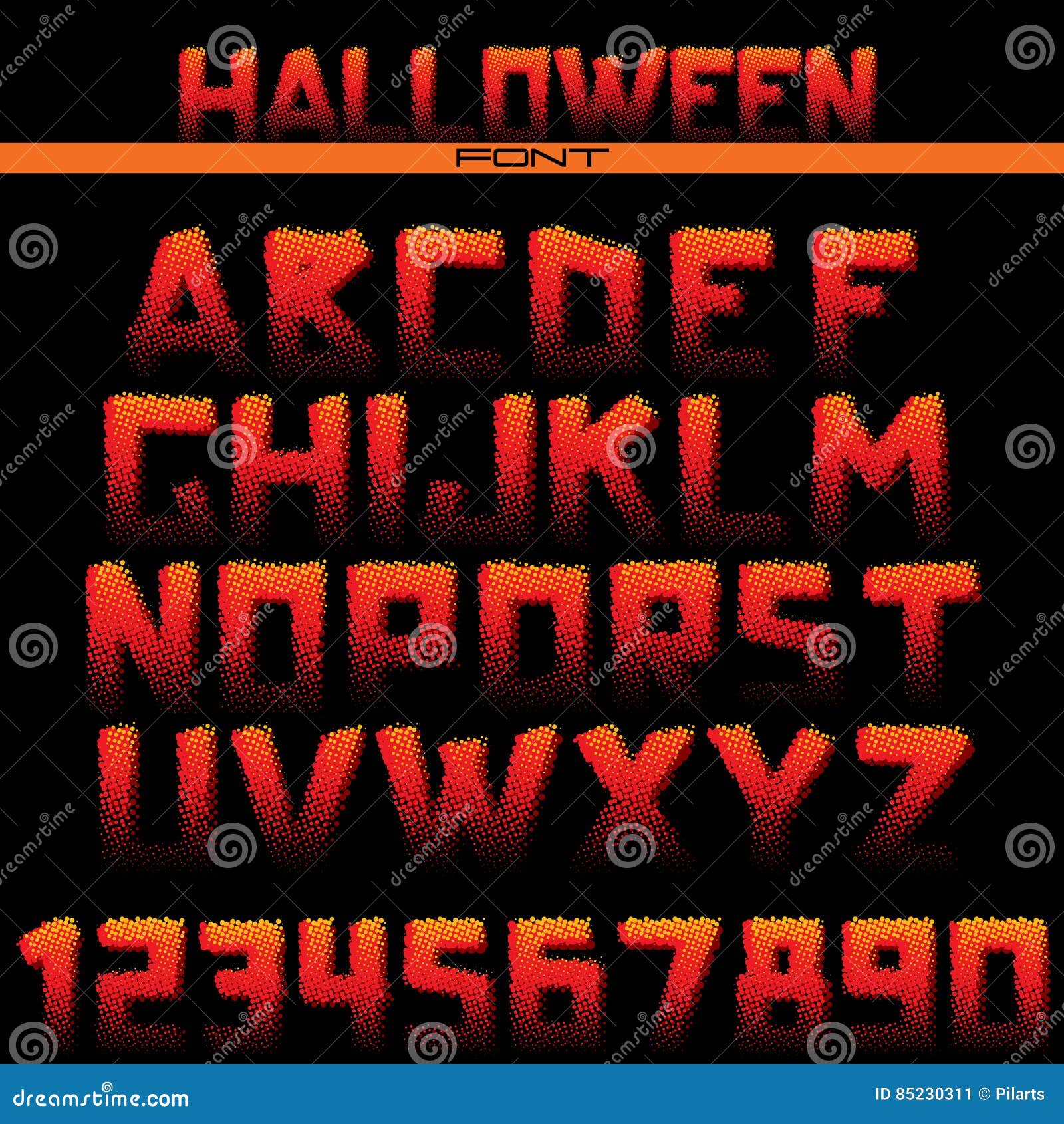 Halftone Font stock vector. Illustration of point, font - 85230311