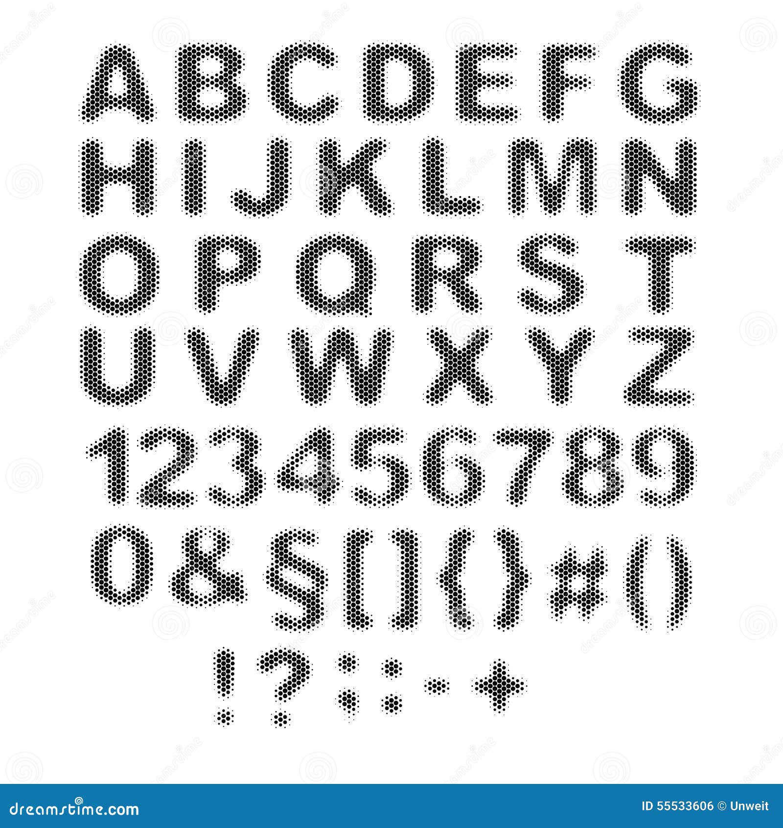 Halftone Font stock vector. Illustration of alphabetical - 55533606