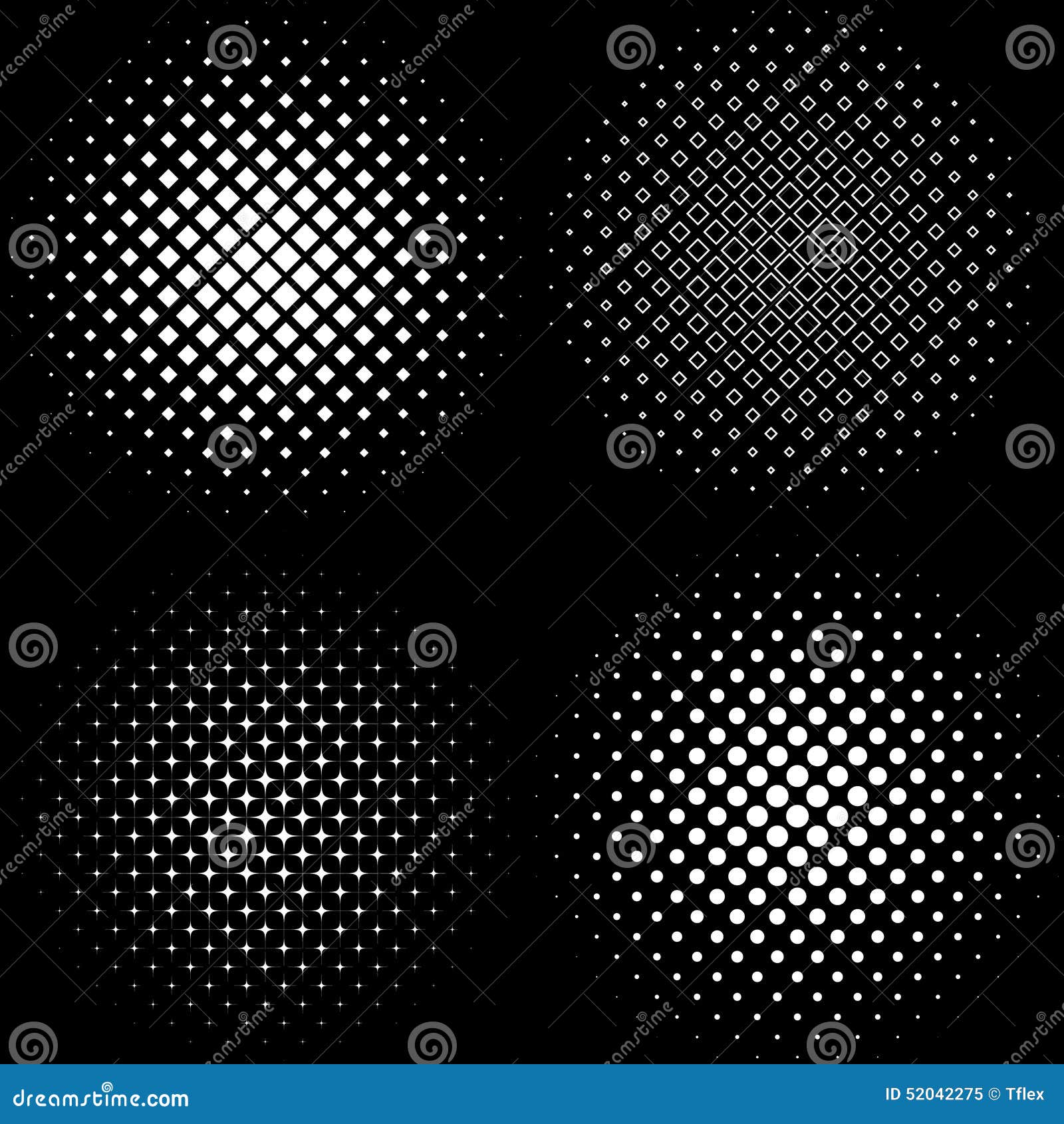 Halftone Frames a Set of 4 Halftone Frame Patterns Stock Vector ...