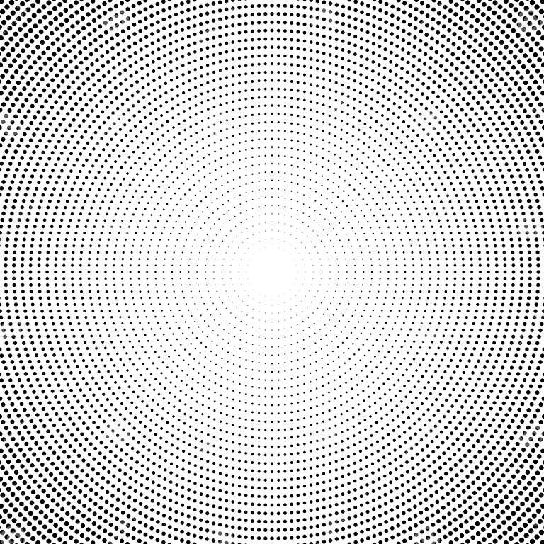 Halftone Geometric Black and White Round Dot Pattern Background Stock ...