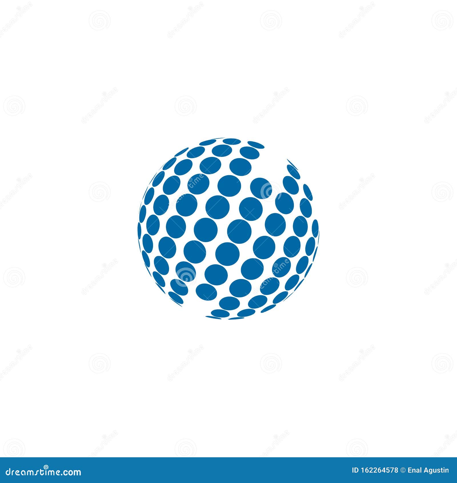 Halftone Globe 3d Logo Design Template Stock Vector - Illustration of ...