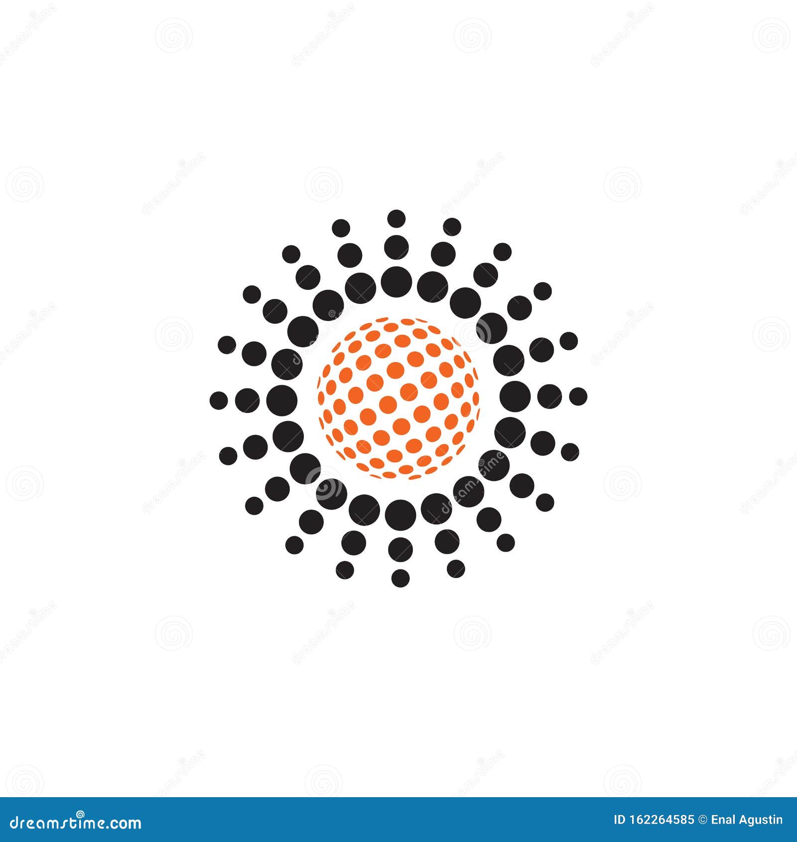 Halftone Globe 3d Logo Design Template Stock Vector - Illustration of ...