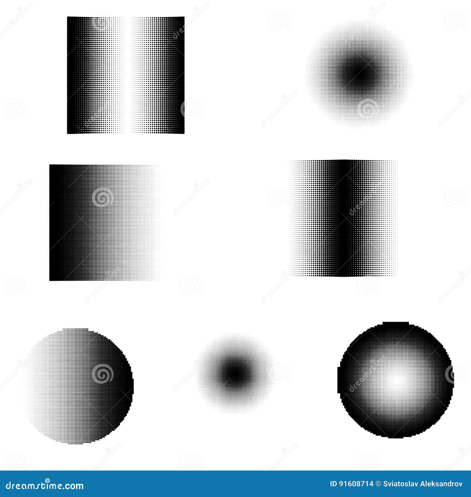 Halftone Gradation Shapes Set Stock Vector - Illustration of empty ...