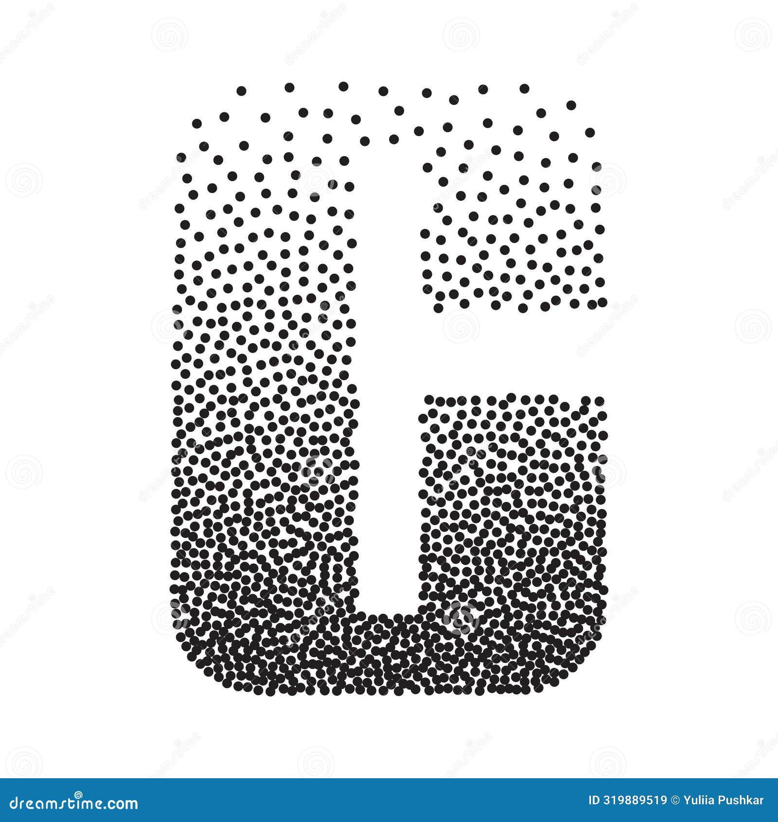 Halftone Gradient Grain Letter C. Vector Stipple Dotted Font Stock ...