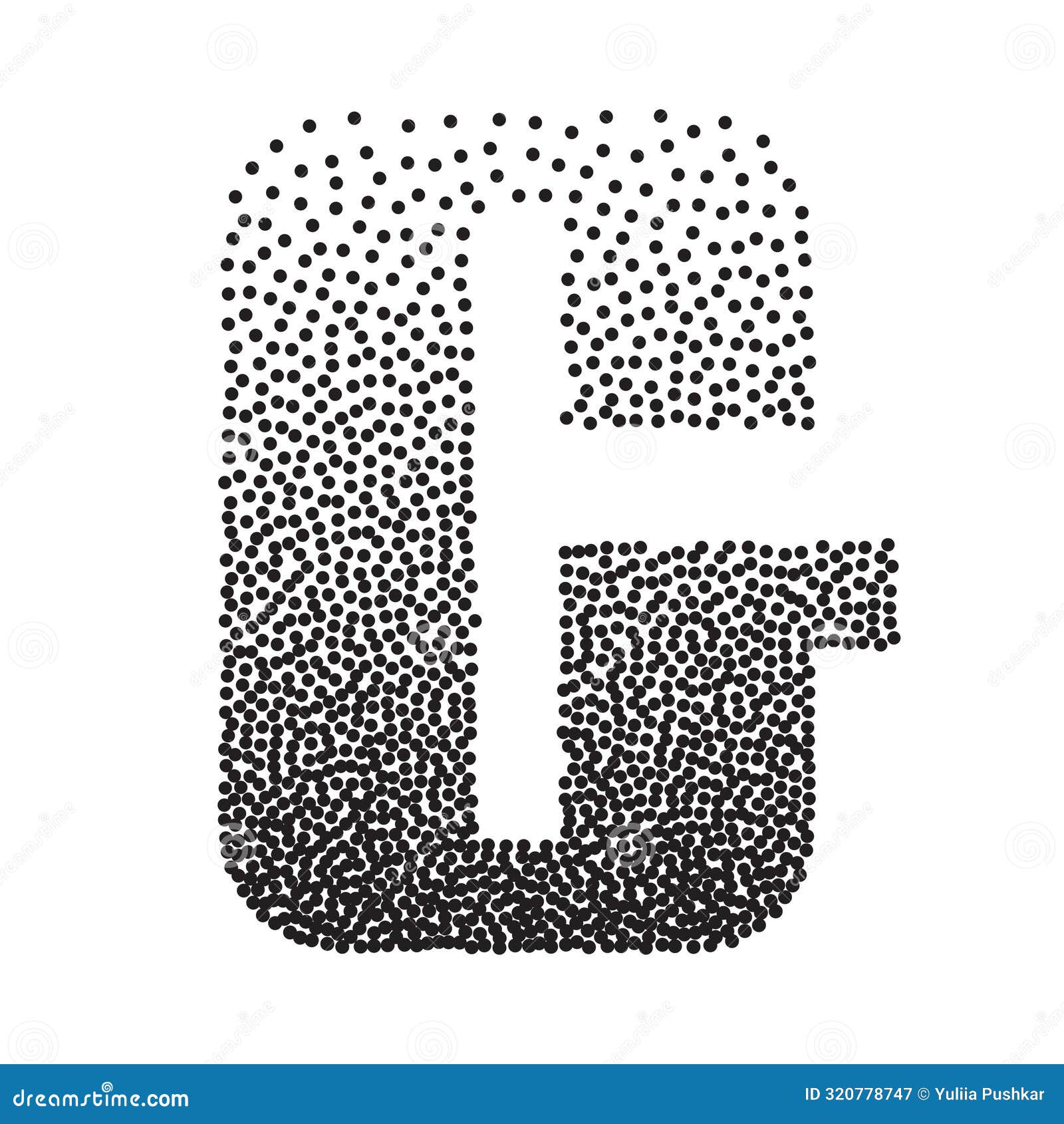 Halftone Gradient Grain Letter G. Vector Stipple Dotted Font ...