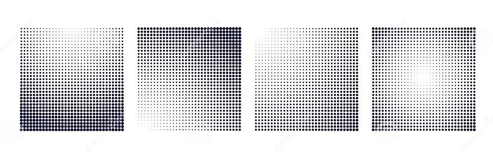 Halftone Gradient Square Shape Background Set Design Stock Vector - Illustration of pack ...