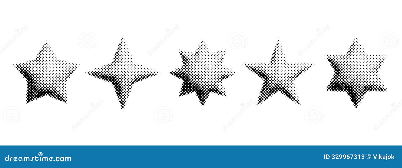 Halftone Grain Star Set. Dotted 3d Star Shape Collection. Y2K Bitmap ...