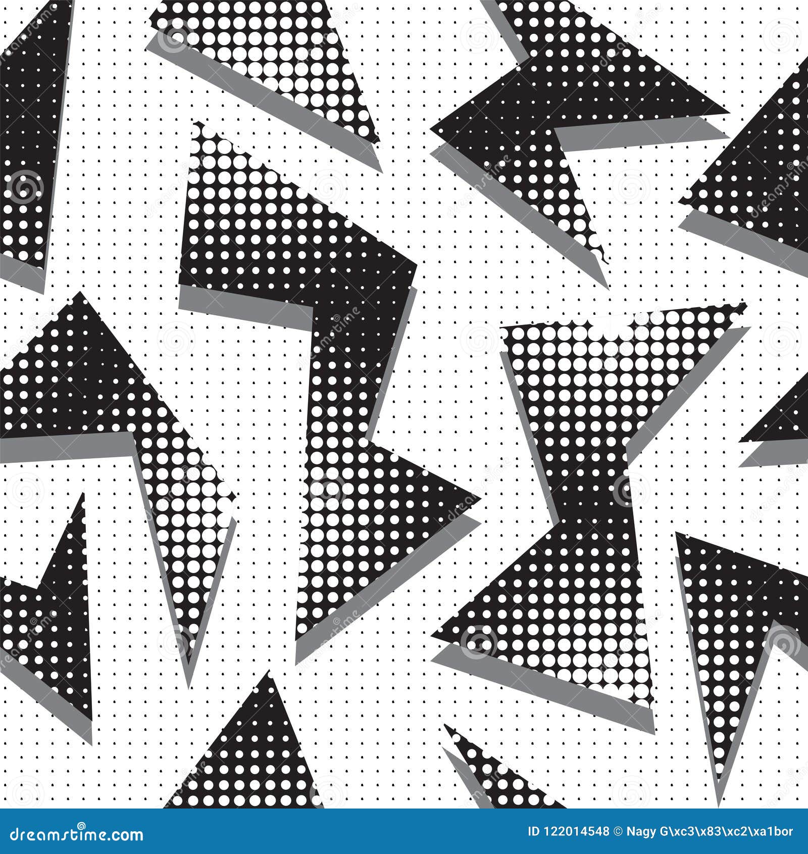 HALFTONE GRUNGE GEOMETRIC ELEMENTS SEAMLESS PATTERN. LA Stock Vector ...