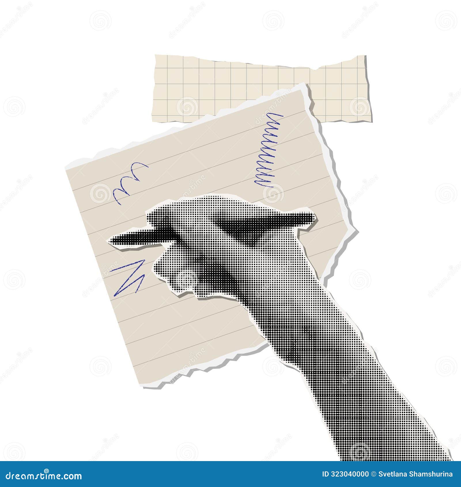 Scribbles On A Sheet Of Lined Paper Vector Illustration | CartoonDealer ...