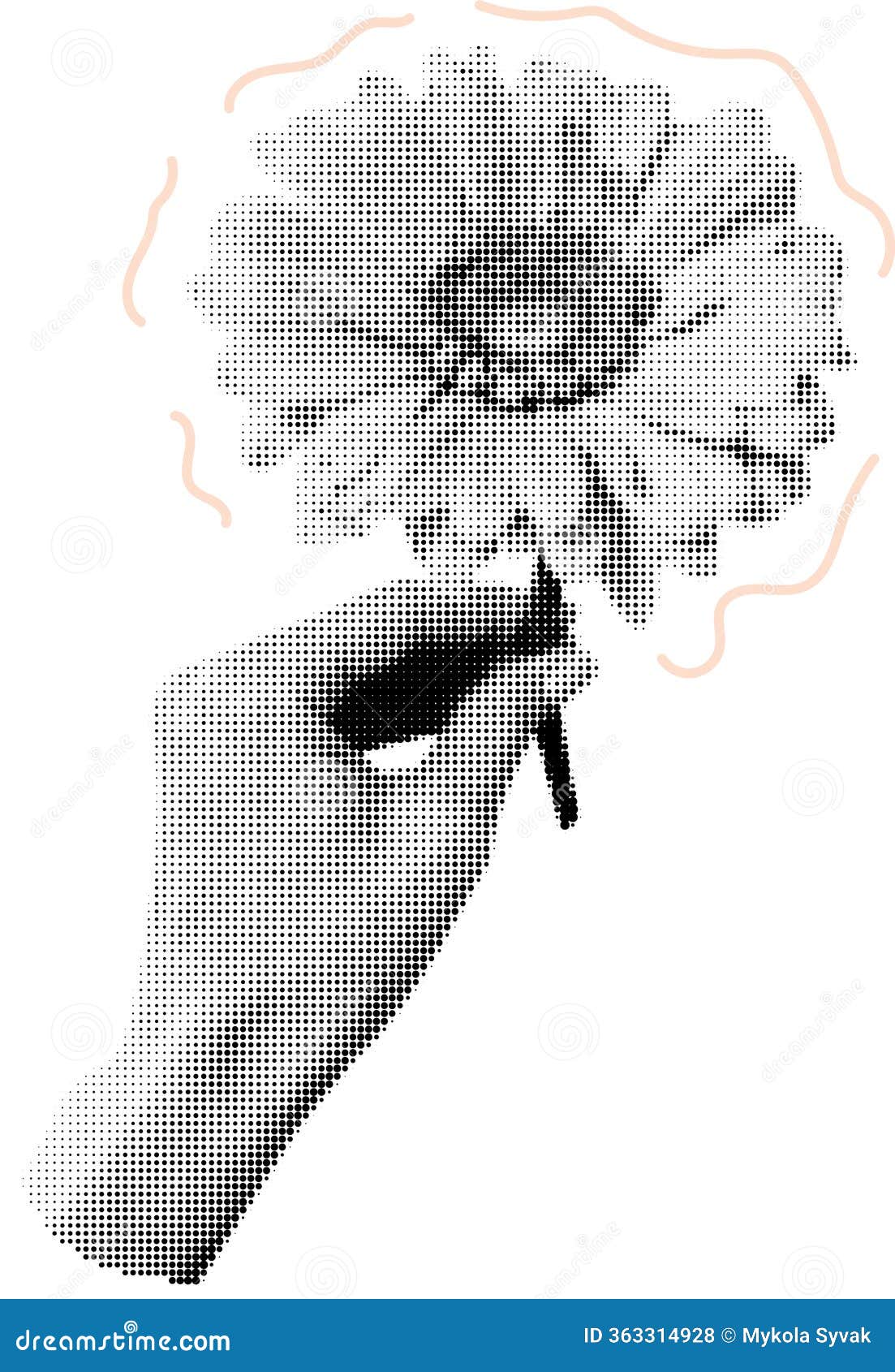 Halftone Hands with Flower stock illustration. Illustration of halftone ...
