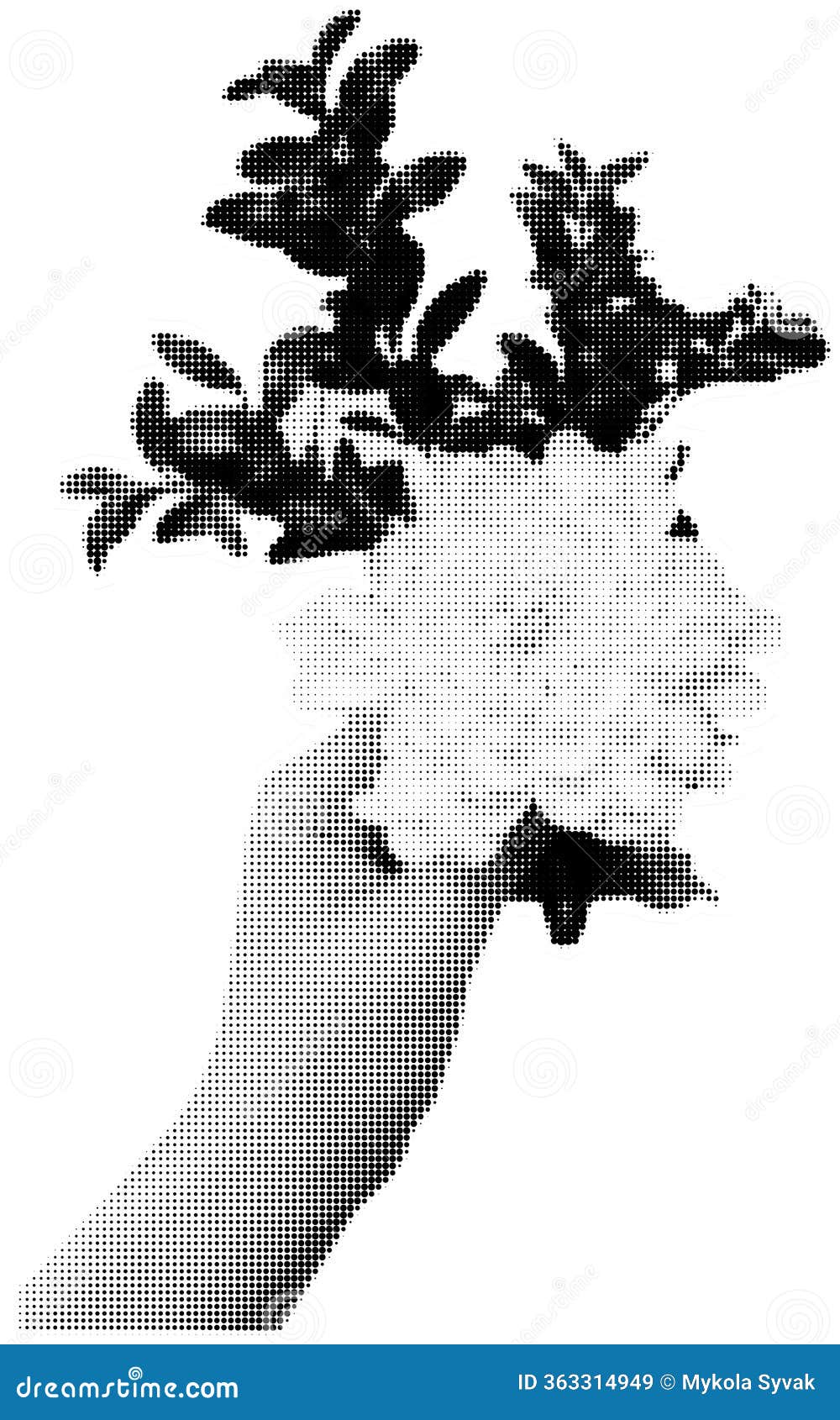 Halftone Hands with Flowers Stock Illustration - Illustration of paper, gift: 363314949