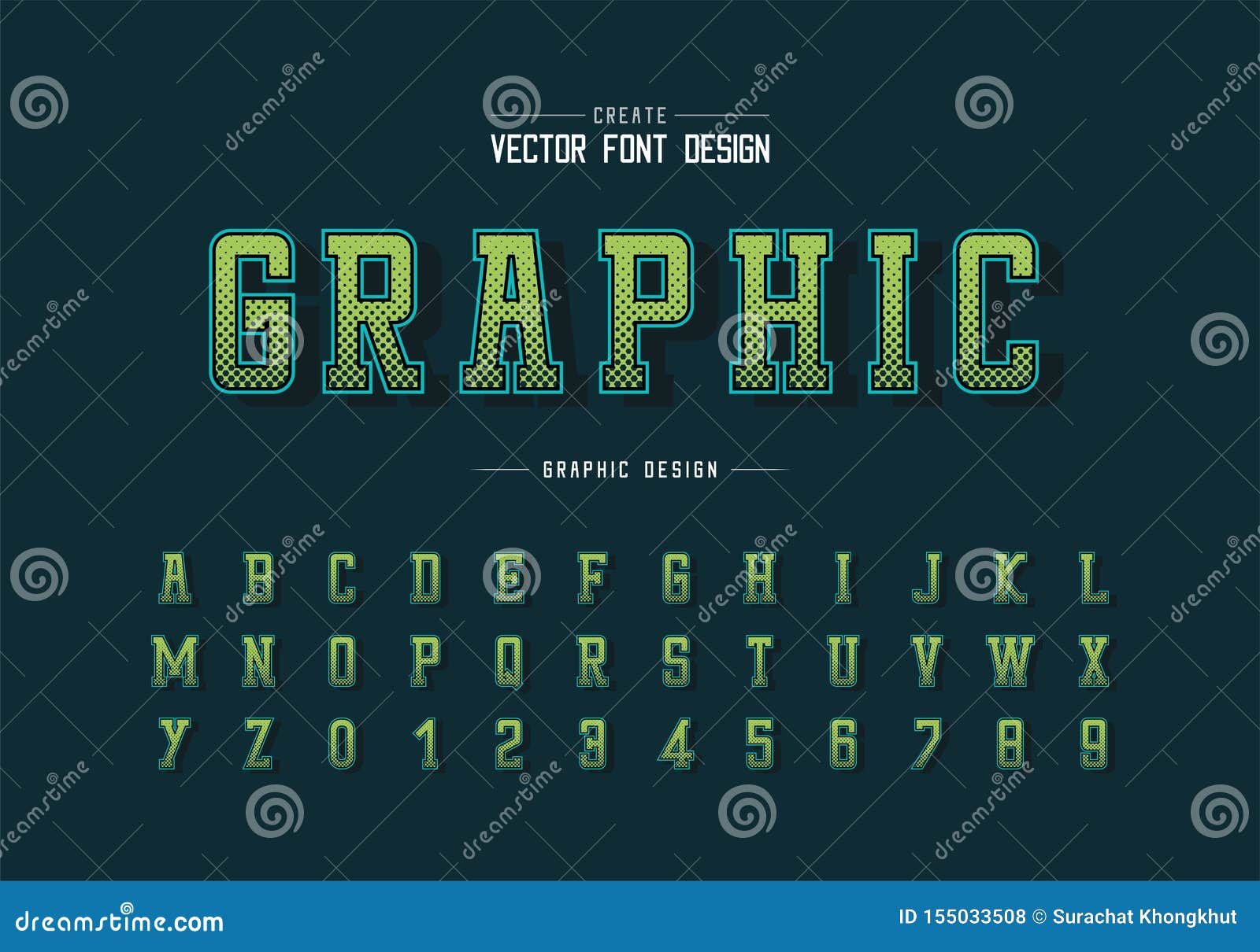 Halftone Hexagon Font And Alphabet Vector, Digital Typeface And Number ...