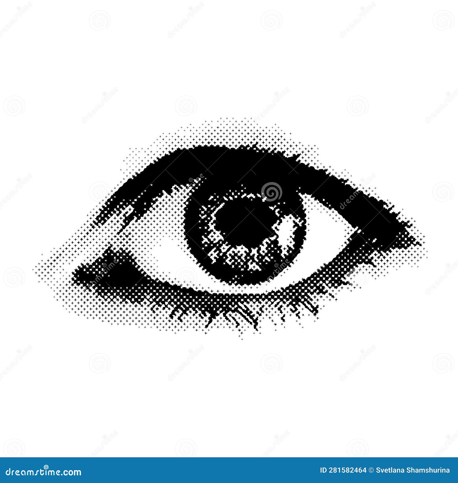 Halftone Human Eye Isolated Collage Cutted Sticker. Vector Illustration ...