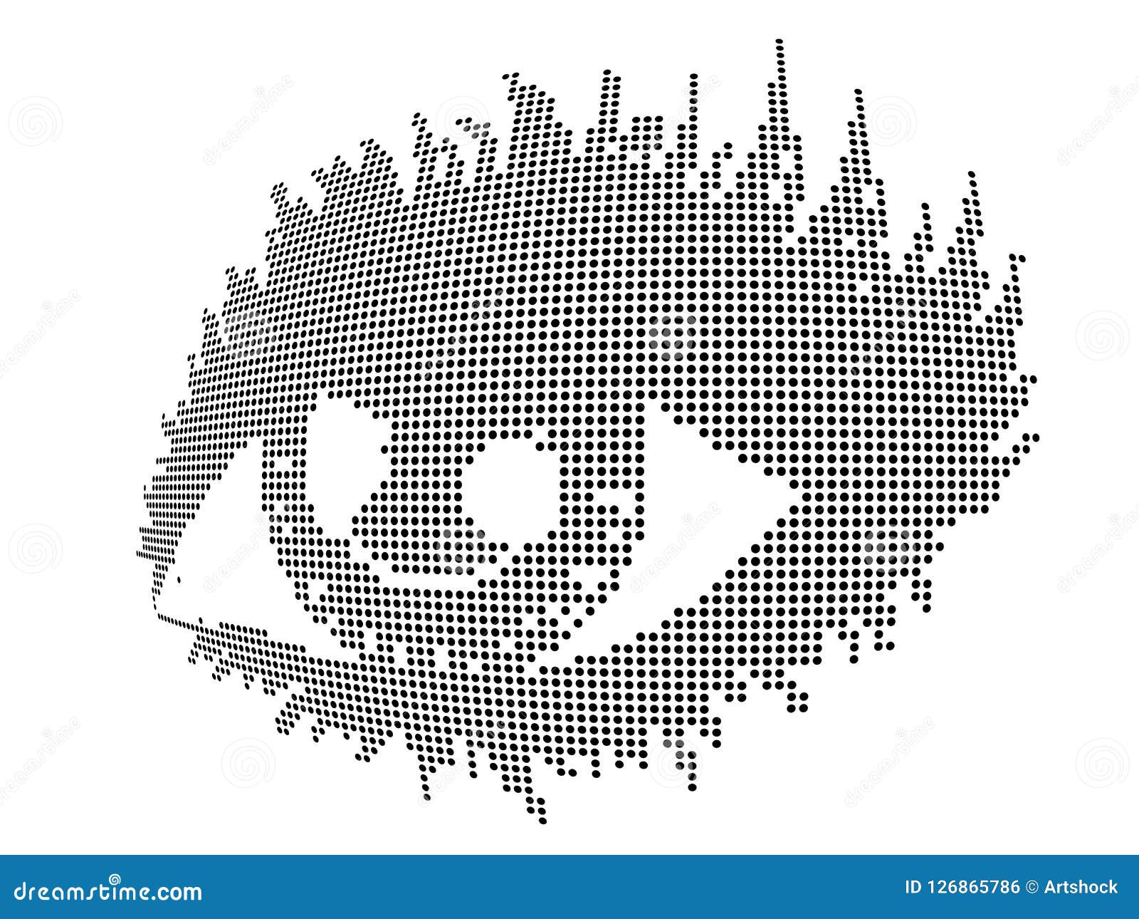 Halftone human eye stock vector. Illustration of spot - 126865786